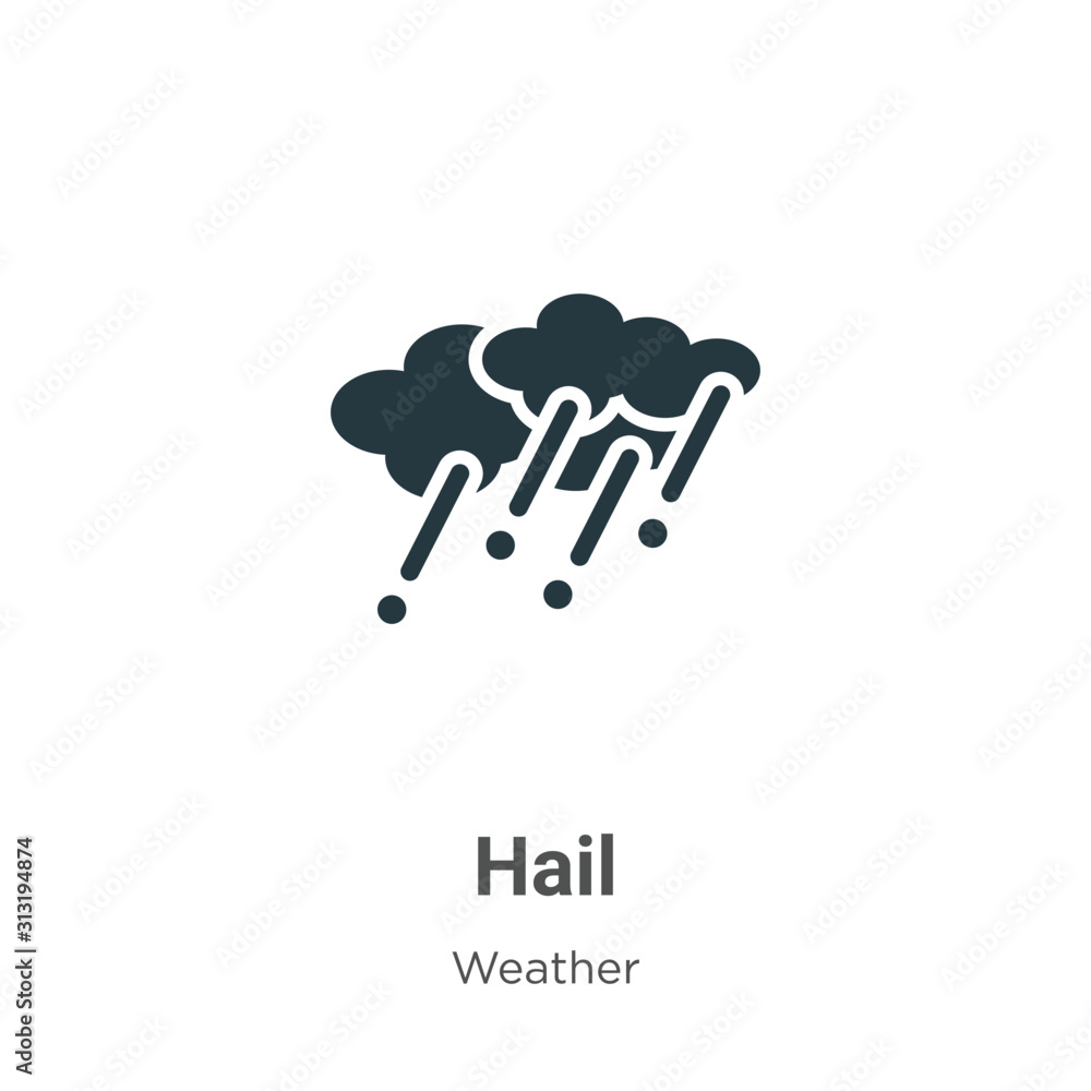 Vecteur Stock Hail glyph icon vector on white background. Flat vector ...