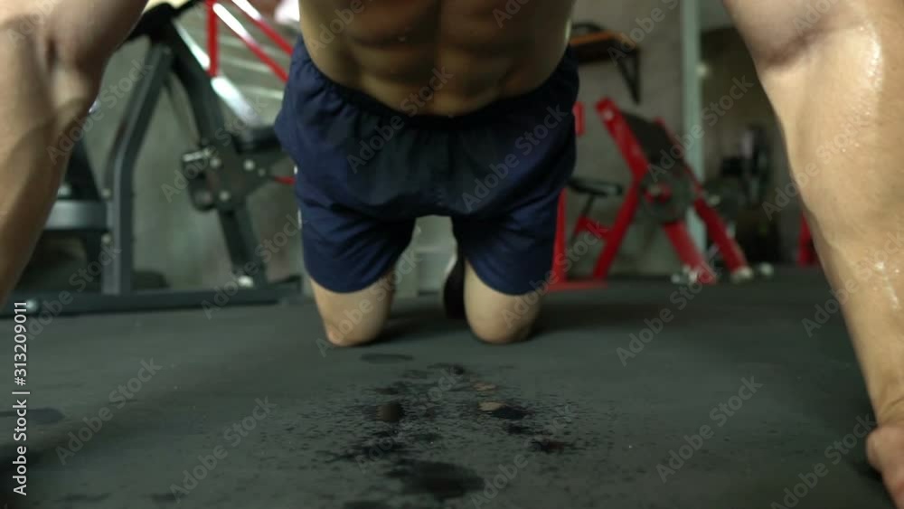 Male bodybuilder lift up dumbbell in the gym, Asian man are Create ...