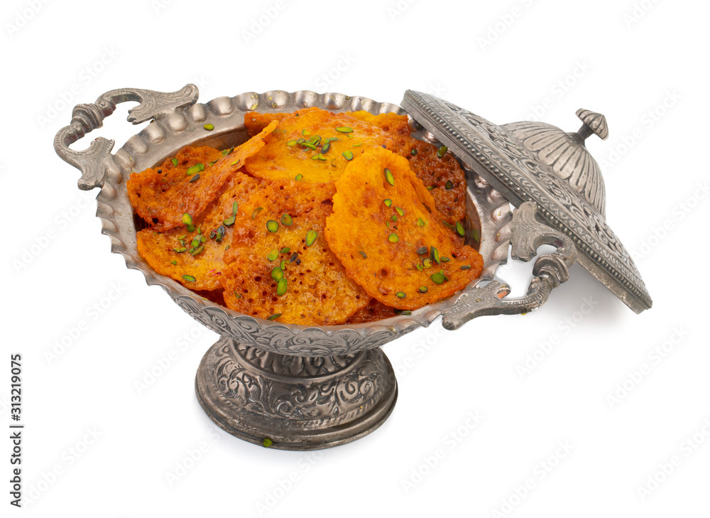 Indian Traditional Popular Sweet Food Malpua or Amalu isolated on White ...