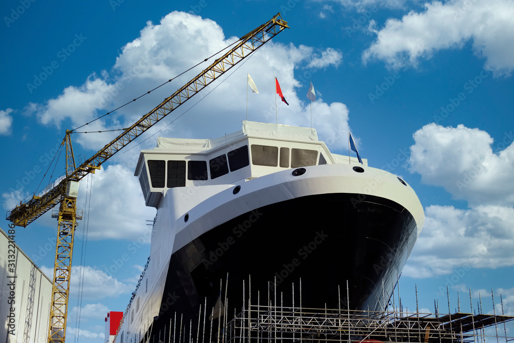 Poster Ship Building and Crane in Port Glasgow Ferguson Shipbuilding ...