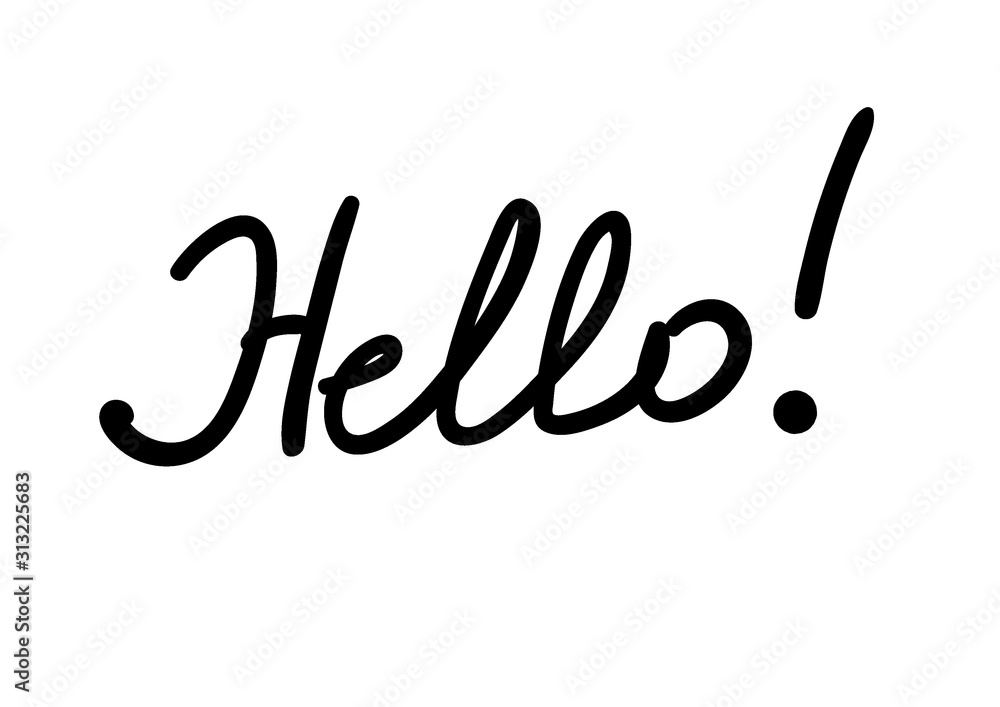 Word Hello for greetings. Text “hello” - hand-lettering, typography ...