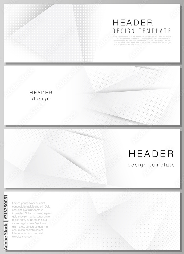 Vector layout of headers, banner design template for website footer ...