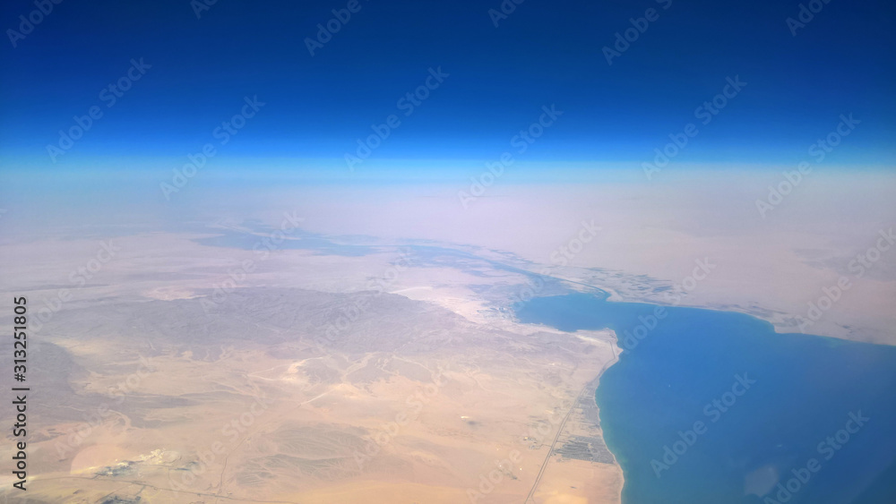Aerial View of the Gulf of Suez, the Southern Part of the Suez Canal ...
