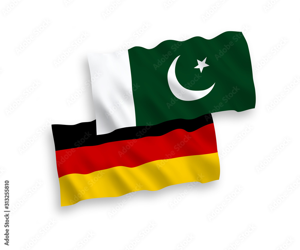 Flags of Pakistan and Germany on a white background Stock Vector ...