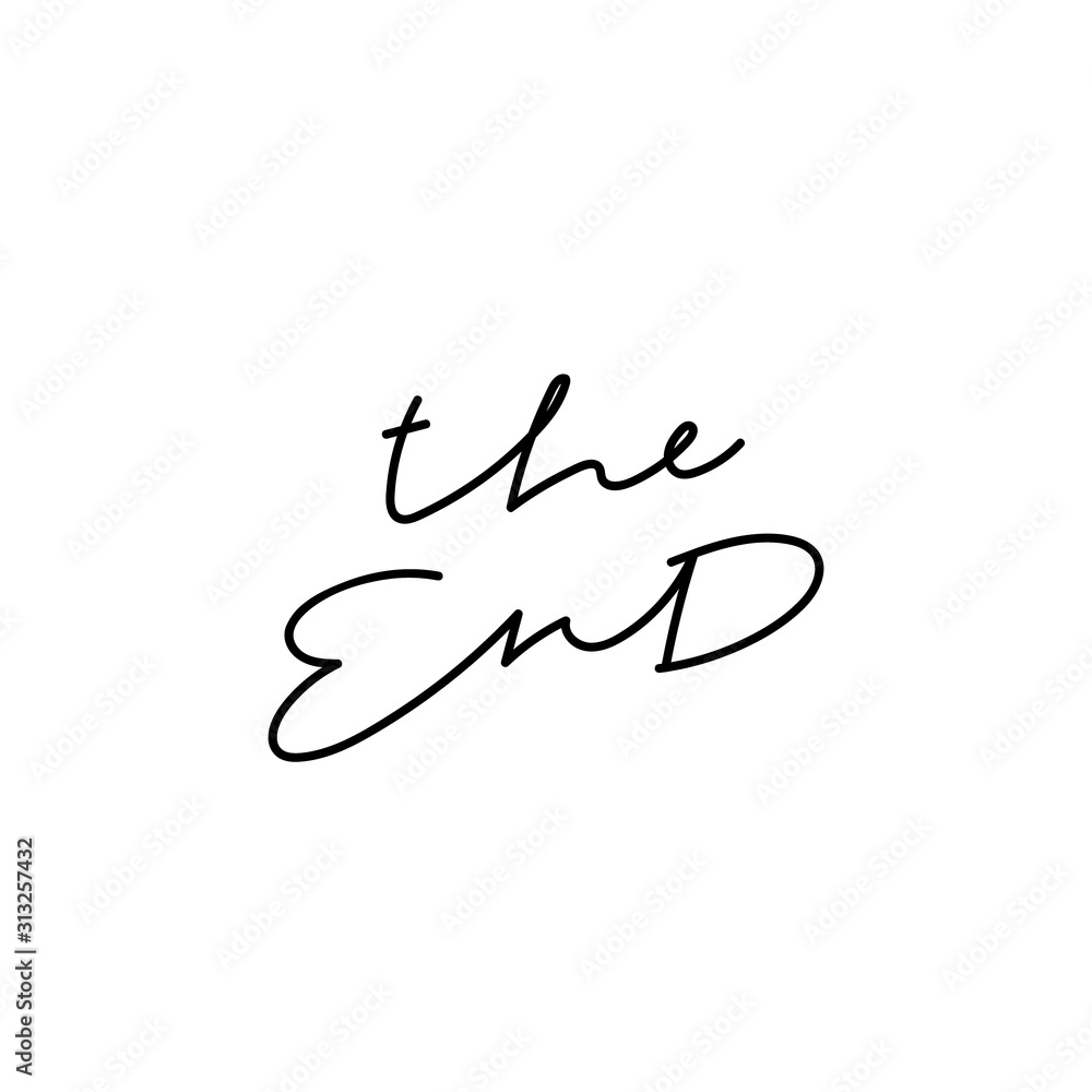 The end calligraphy quote lettering Stock Vector | Adobe Stock