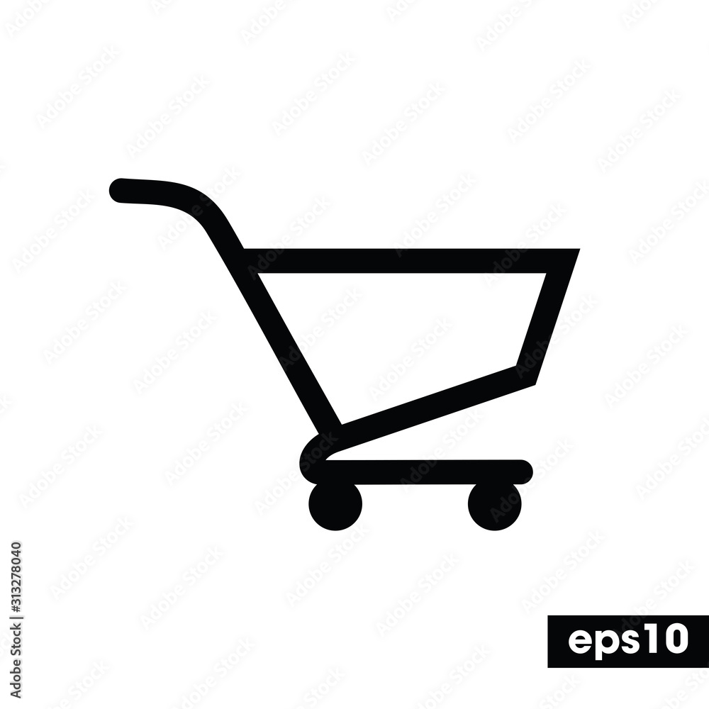 Trolley, Shopping cart Icon, Shopping cart vector Stock Vector | Adobe ...