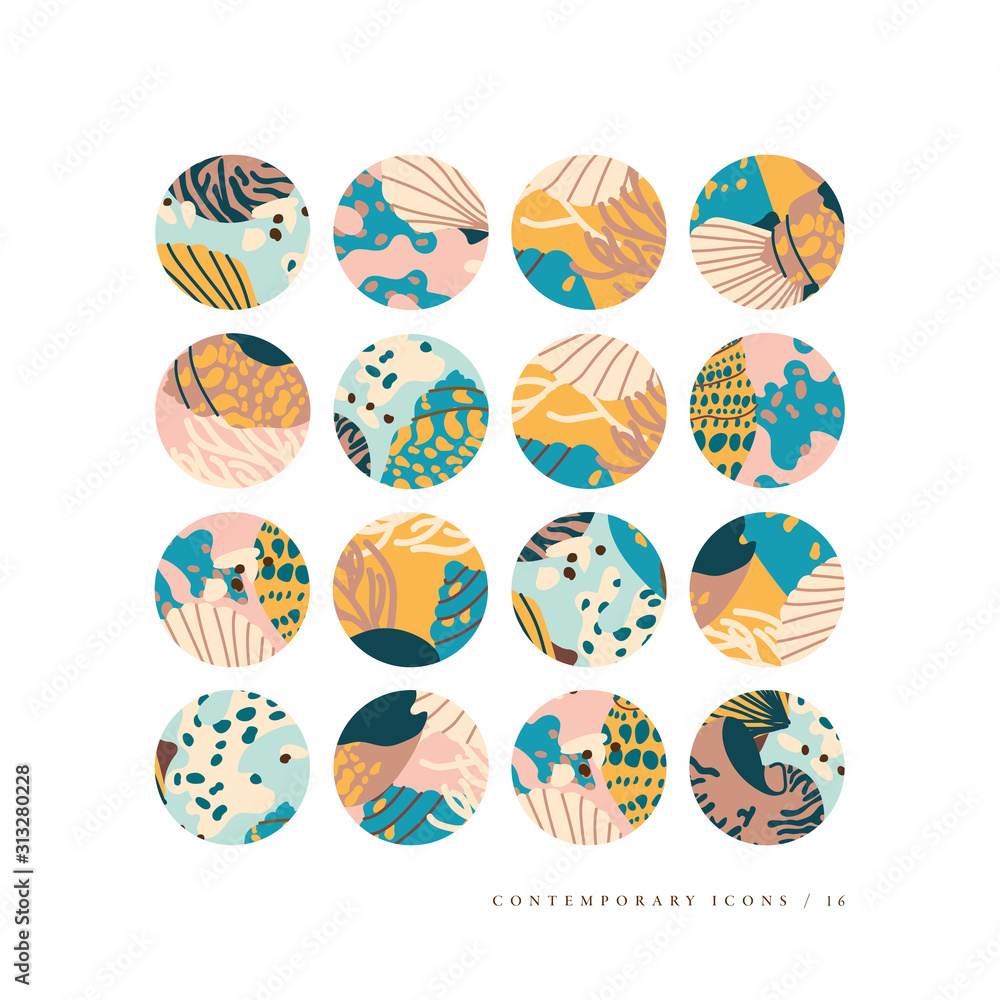 Vector set design colorful templates icons and emblems - social media ...