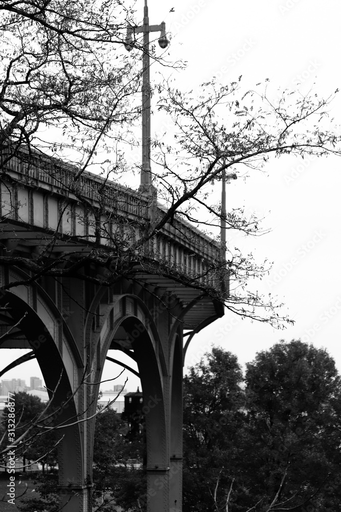 New York City captured in black and grey architectures and scenes Stock ...