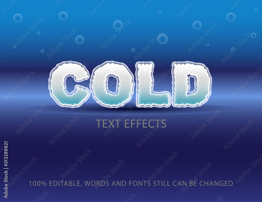 Cold text effect. Stock Vector | Adobe Stock