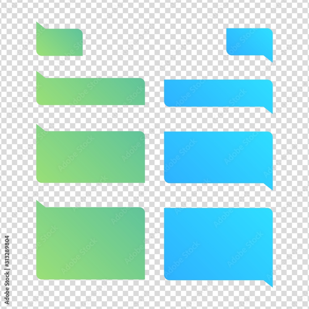 Message chat bubbles shapes. Empty template short speech message design ...