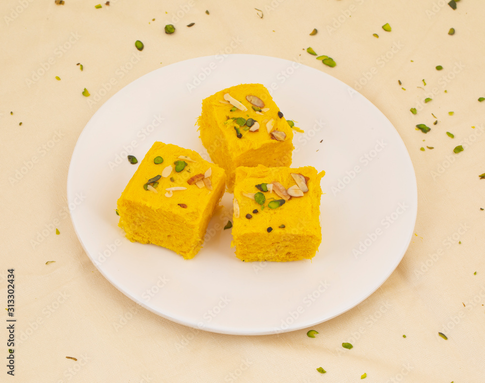 Indian Special Traditional Sweet Food Soan Papdi Also Know as Son Roll ...