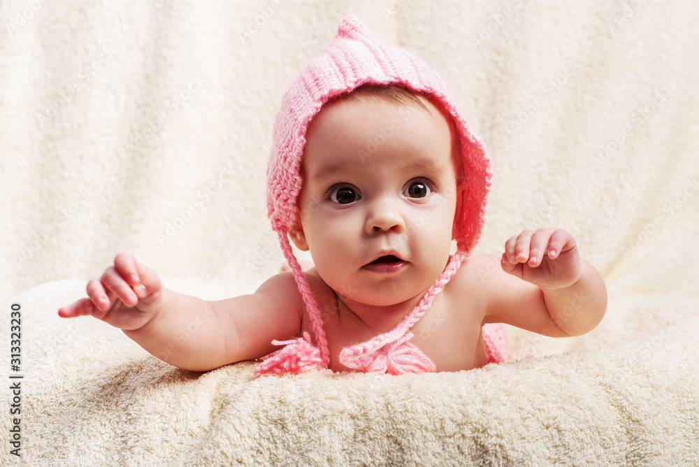 Happy Newborn Baby Girl
