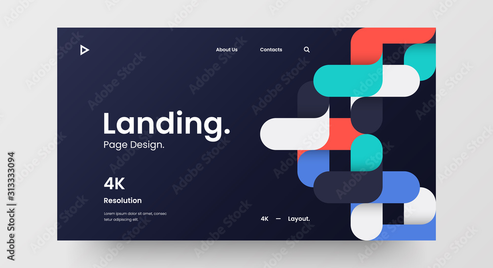 Creative horizontal website screen part for responsive web design ...