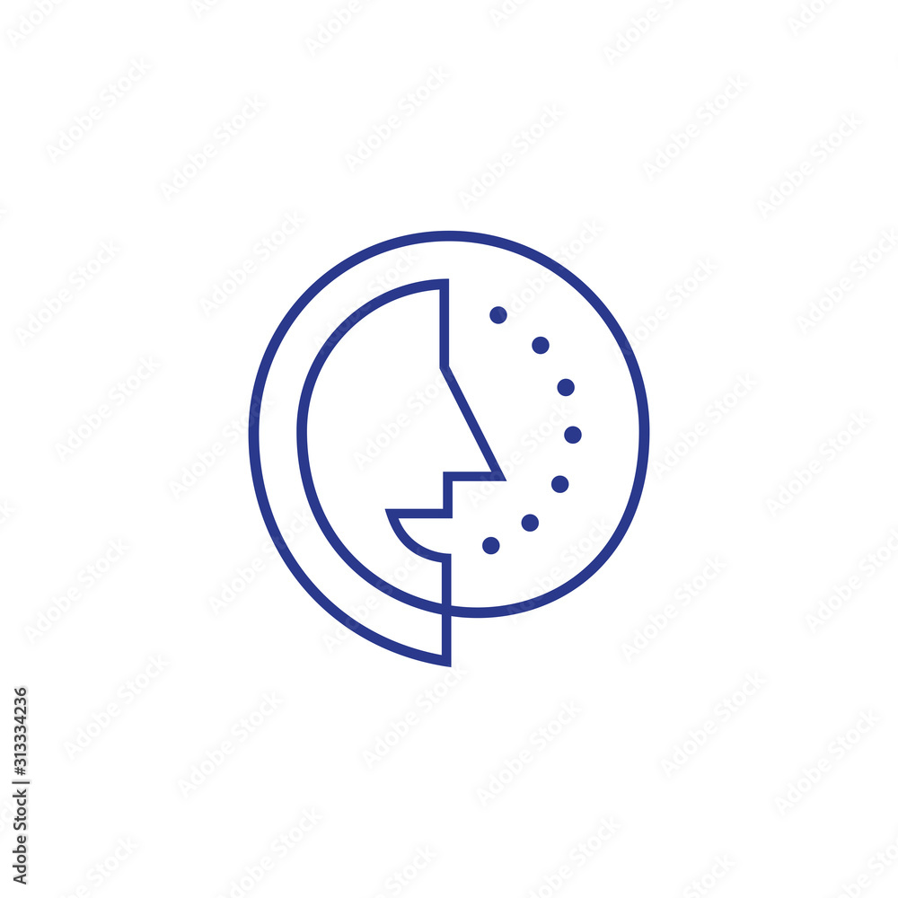 Chat application logo design. People communication logo. Human face ...