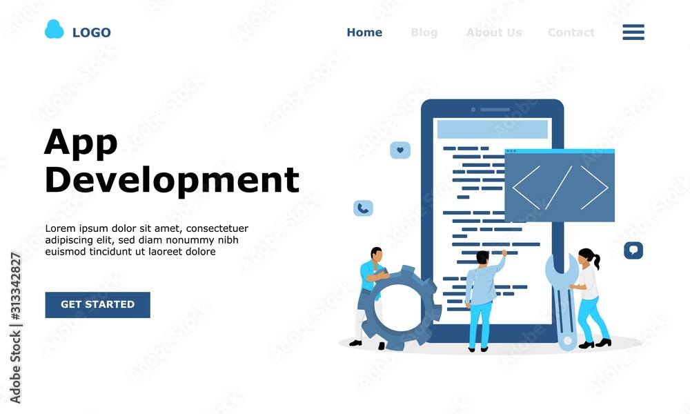 App Development Vector Illustration Concept, Suitable for web landing ...