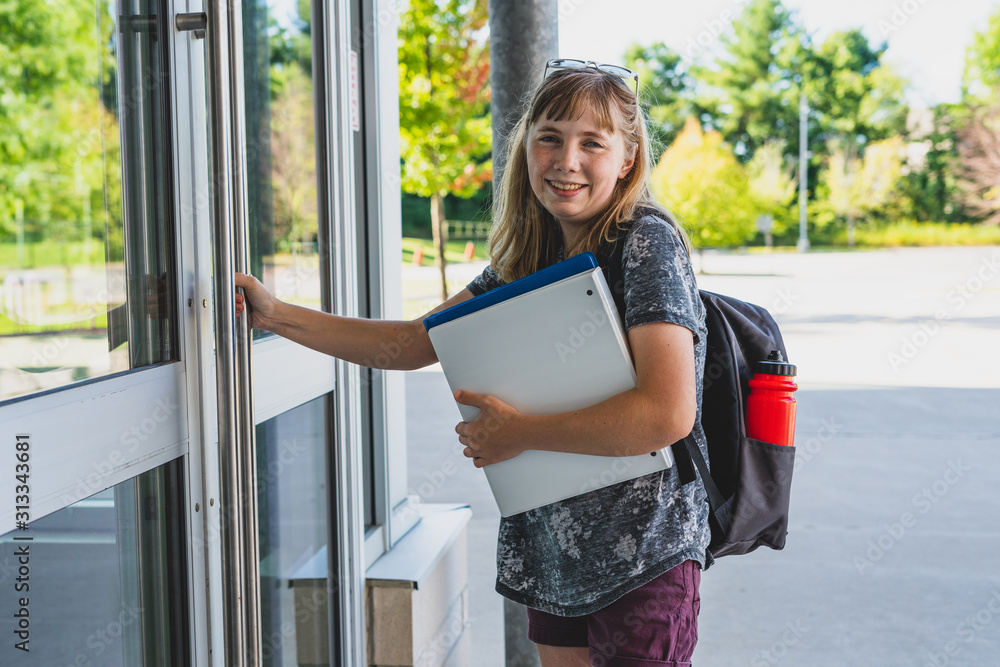 Student Opening Door