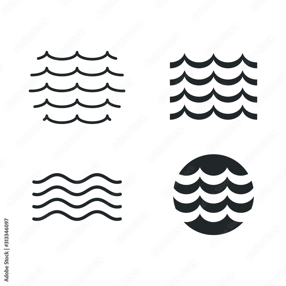 Ocean, sea waves icon template color editable. wave symbol vector sign ...