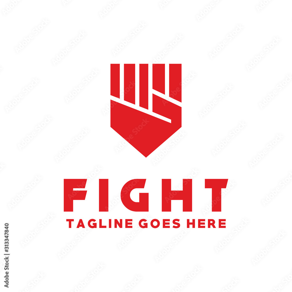 Fight Logo Design. Kickboxing And Boxing Symbol. Fighter Icon For ...