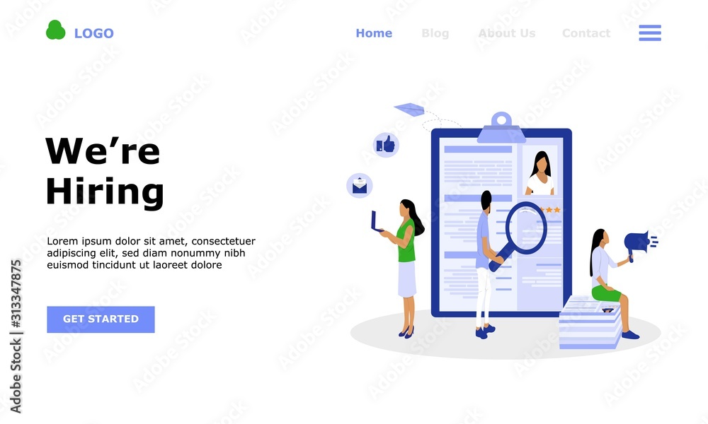 Job Hiring and Online Recruitment Vector Illustration Concept, Suitable ...