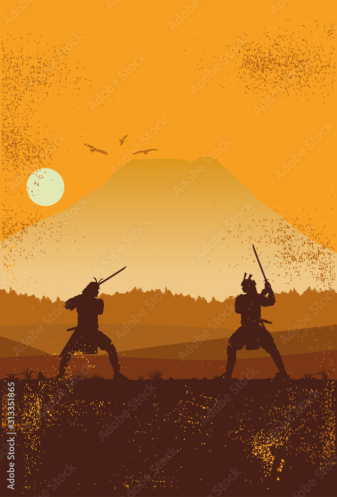 Two Samurai Fighting