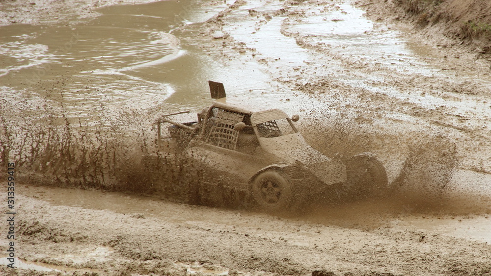 Four Wheeling Mud Puddle Splash