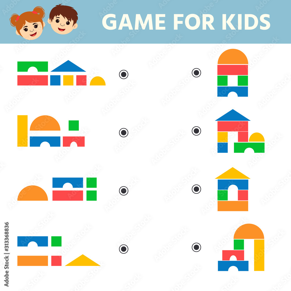 Education logic game for preschool kids. Kids activity sheet. Find what ...