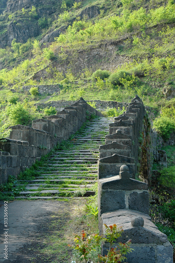 Medieval Sanahin Bridge (1192 AD). Debed River, Sanahin village, Lori ...