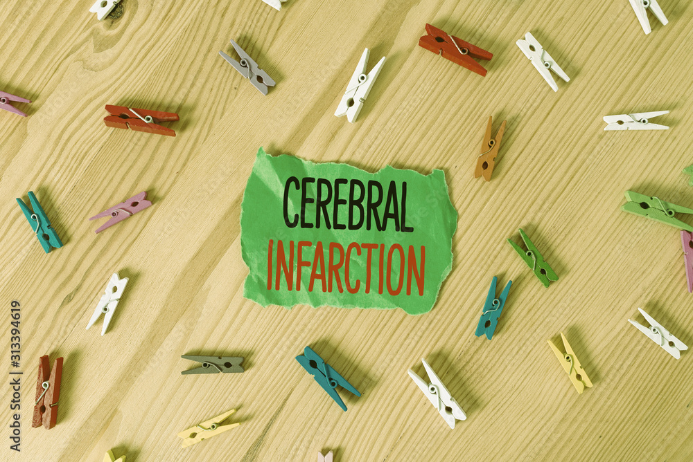 Conceptual hand writing showing Cerebral Infarction. Concept meaning ...