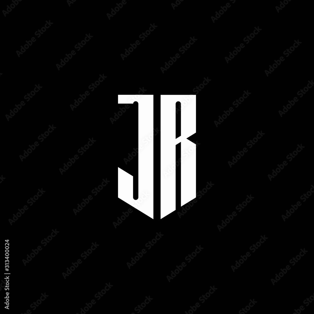 JR logo monogram with emblem style isolated on black background Stock ...