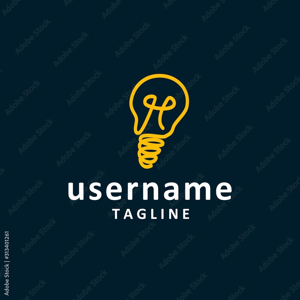 monoline bulb logo design inspiration . monoline lamp logo design ...