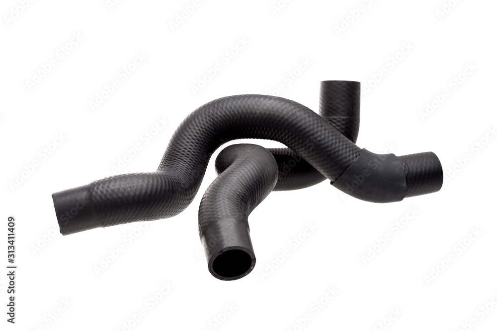 genuine reinforced radiator pipes made of black hard rubber with ...