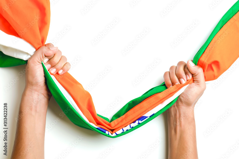Republic day of india , Independence day India , tricolor flag in hand ...