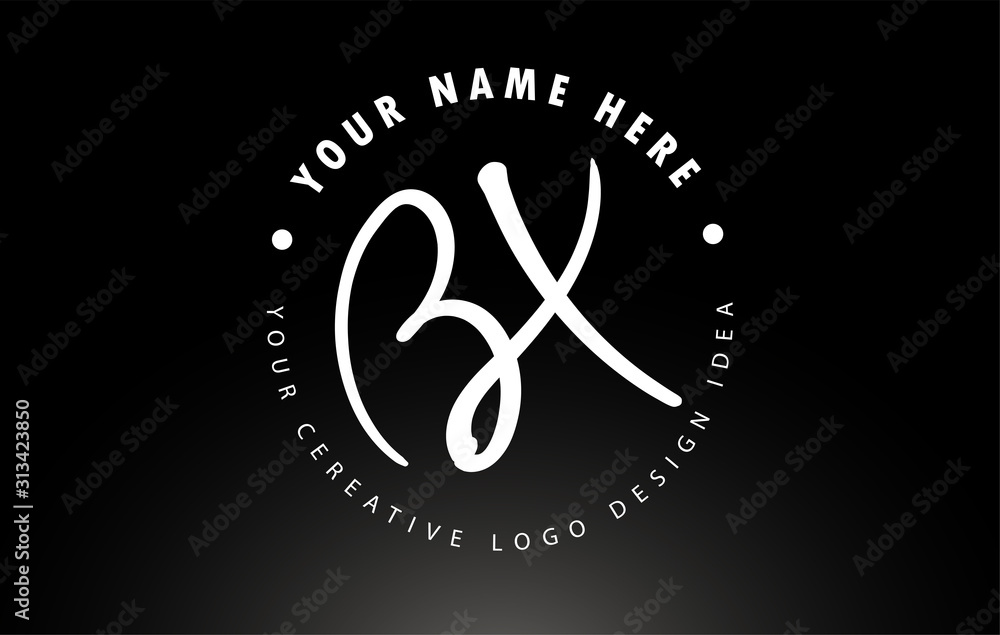 BX Handwritten Letters Logo Design with Circular Letter Pattern ...