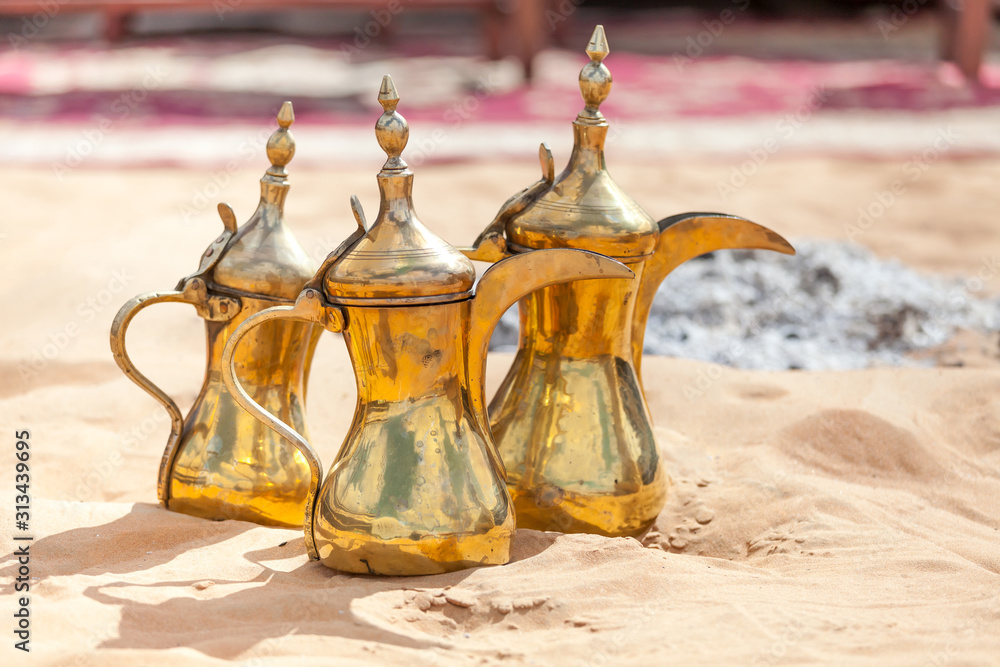 Arabic traditional coffee pots, UAE heritage concept Stock Photo ...