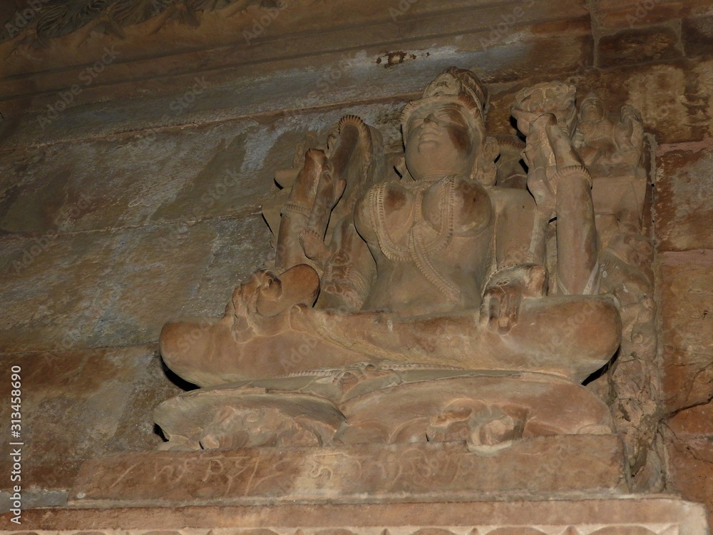 Interior, on the walls of ancient Kama Sutra temples in India kajuraho ...
