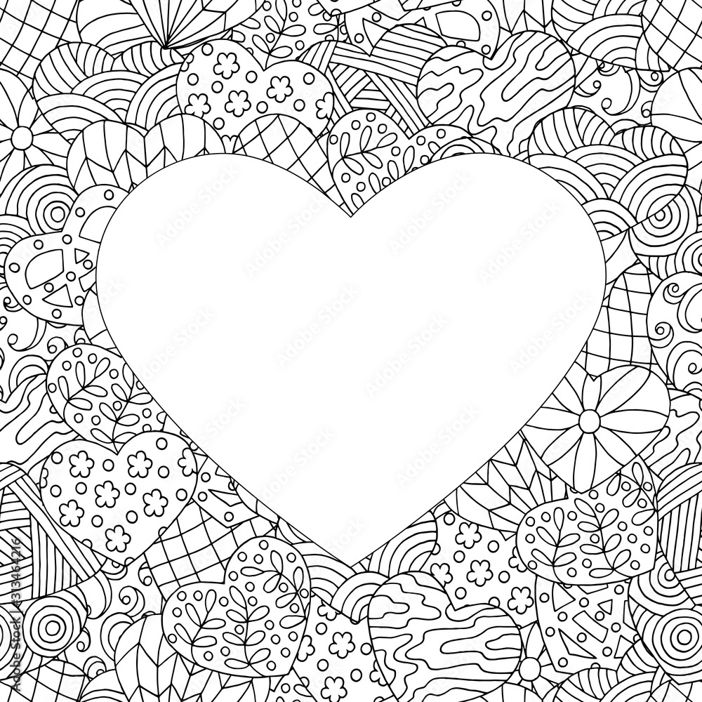 Abstract Heart Coloring Pages