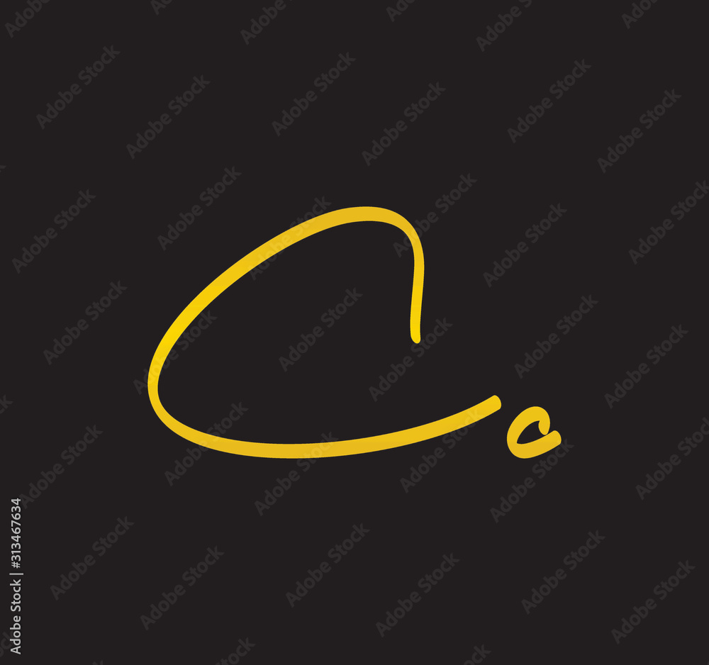 Cursive Letter Gold Alphabet Handwritten Signature Calligraphy Stock ...