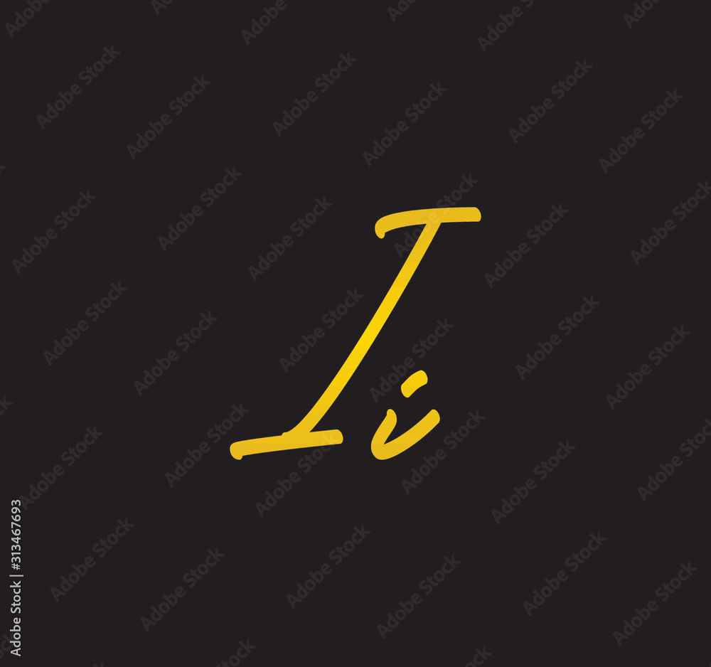Cursive Letter Gold Alphabet Handwritten Signature Calligraphy Stock ...
