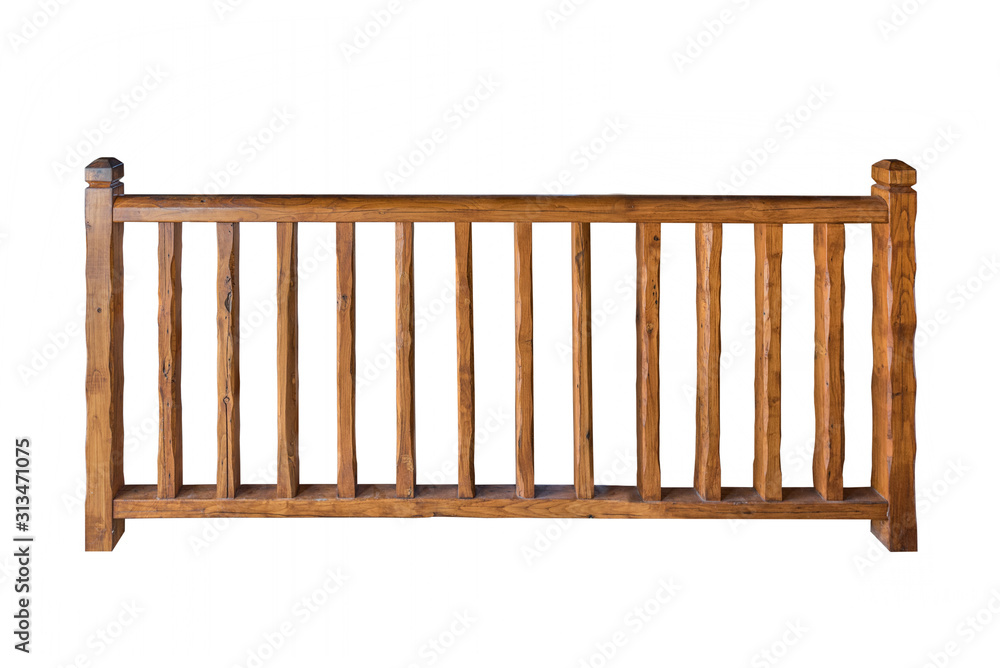 Wooden railing isolated on white background Stock Photo | Adobe Stock