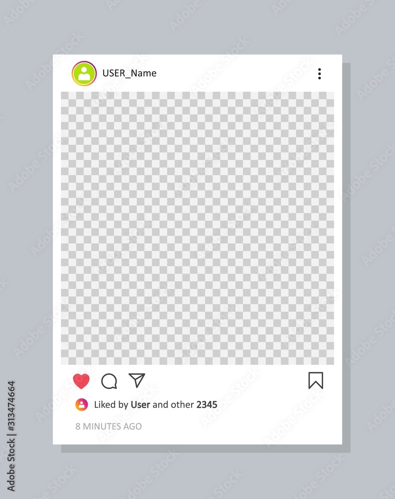 Frame for your photo for social network post. Transparent background ...