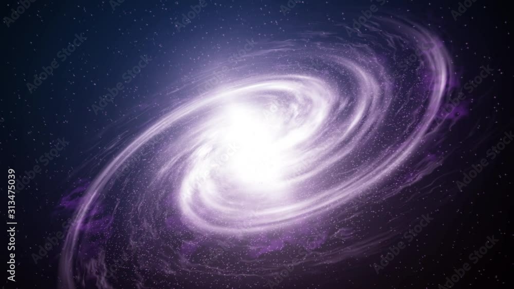 Galaxy in Deep Space. Spiral galaxy, animation of Milky Way. Flying ...