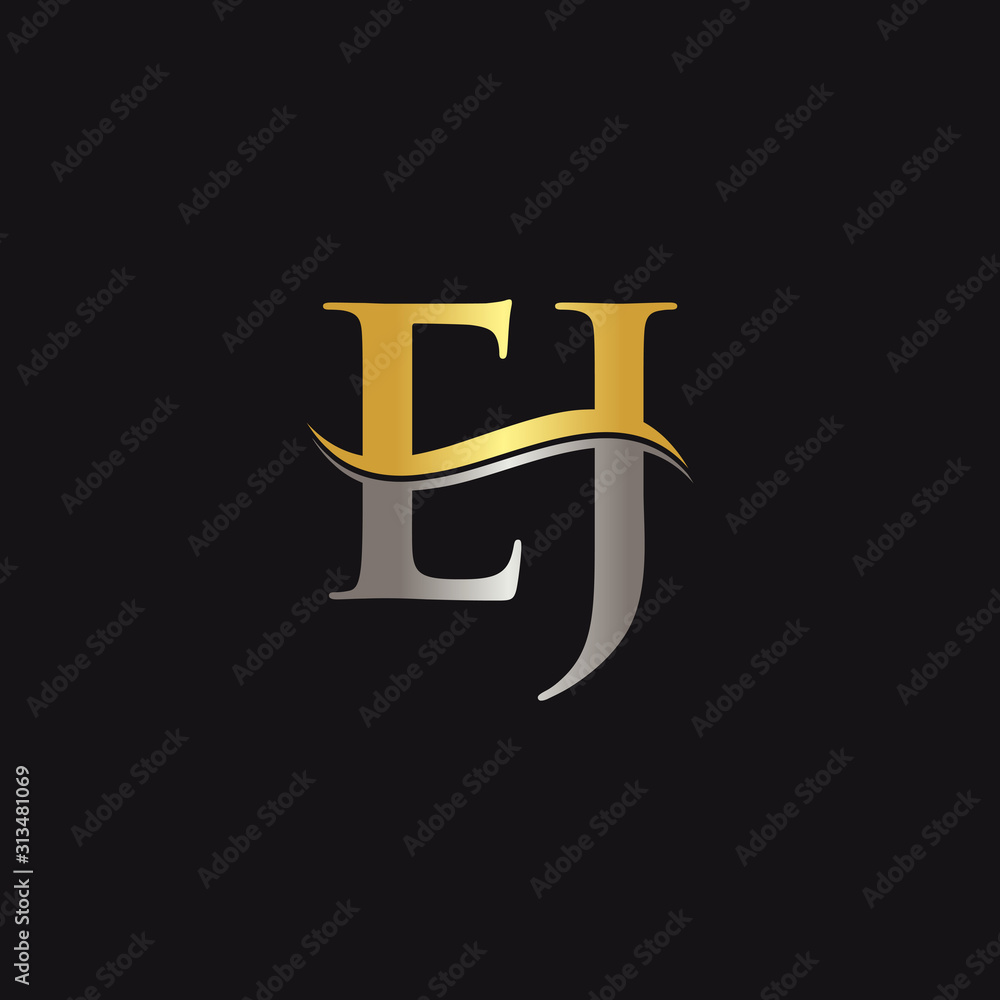 Initial EJ Letter Linked Logo Business Vector Template. Gold And Silver ... Initial EJ Letter Linked Logo Business Vector Template. Gold And Silver ...