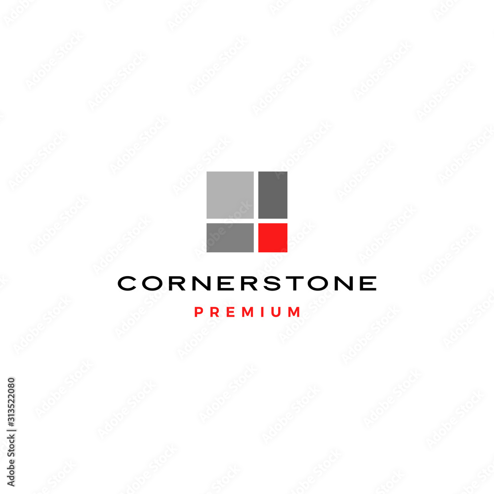 corner stone logo vector icon illustration Stock Vector | Adobe Stock