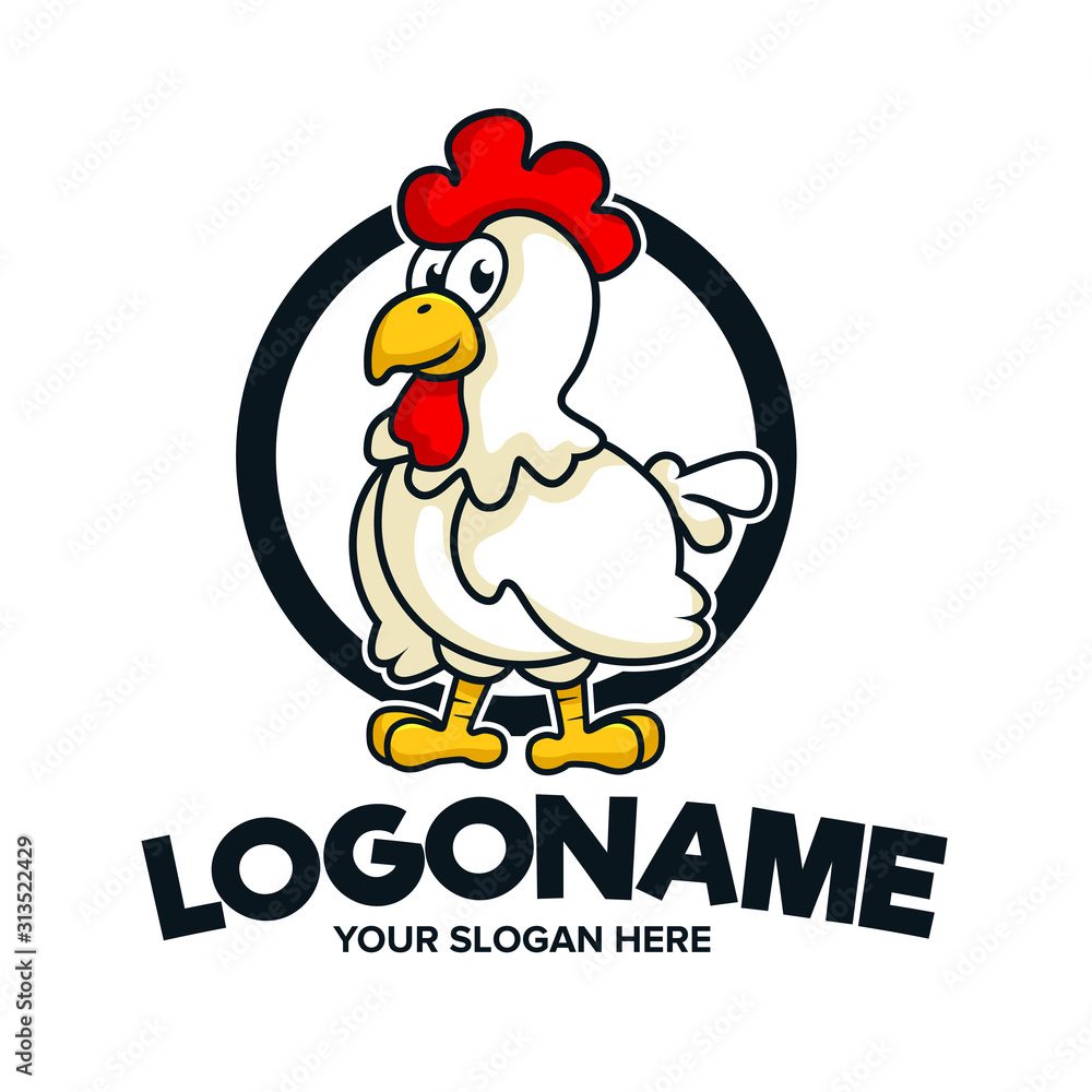 Cartoon chicken logo for restaurant logo Stock Vector | Adobe Stock
