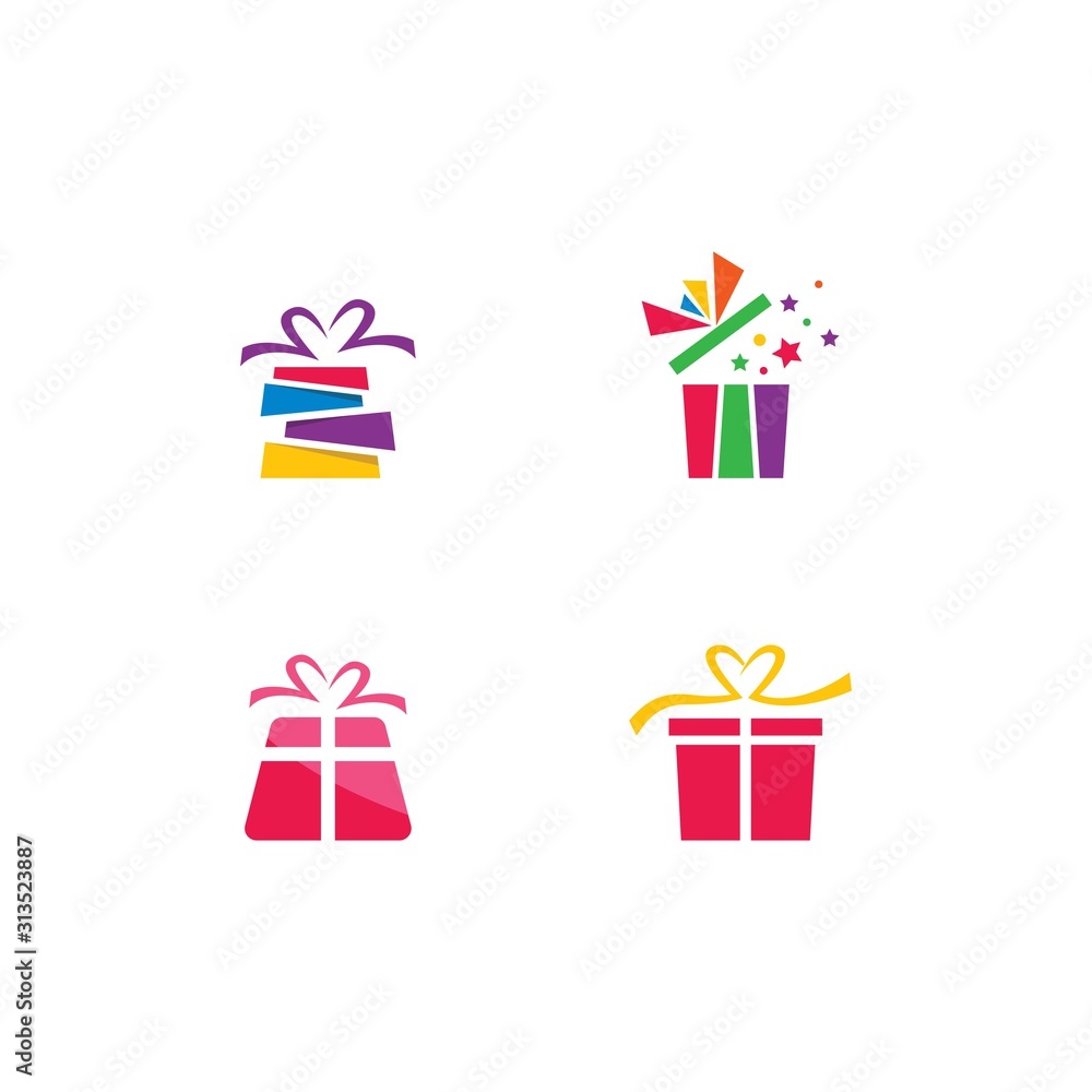 Gift Box, gift shop logo icon Vector Stock Vector | Adobe Stock