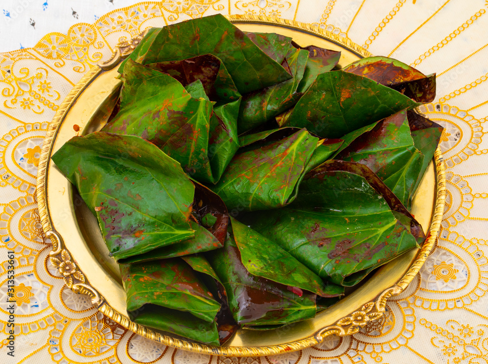 Indian Traditional Mouth Freshener Sweet Paan Also Known as Masala Paan ...