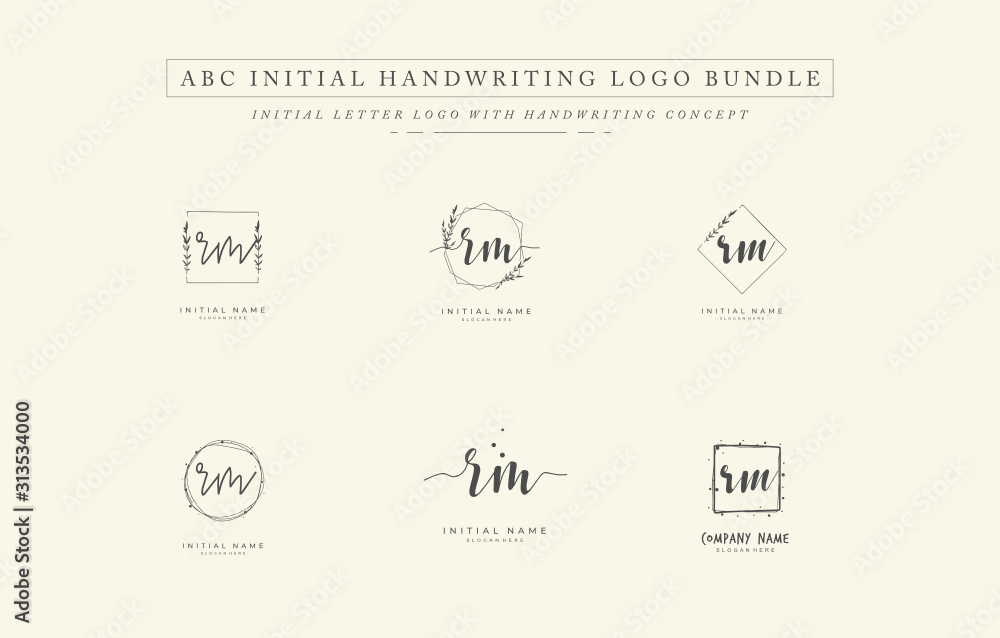 Initial letter R M RM bundle for identity and logo. Vector logo ...