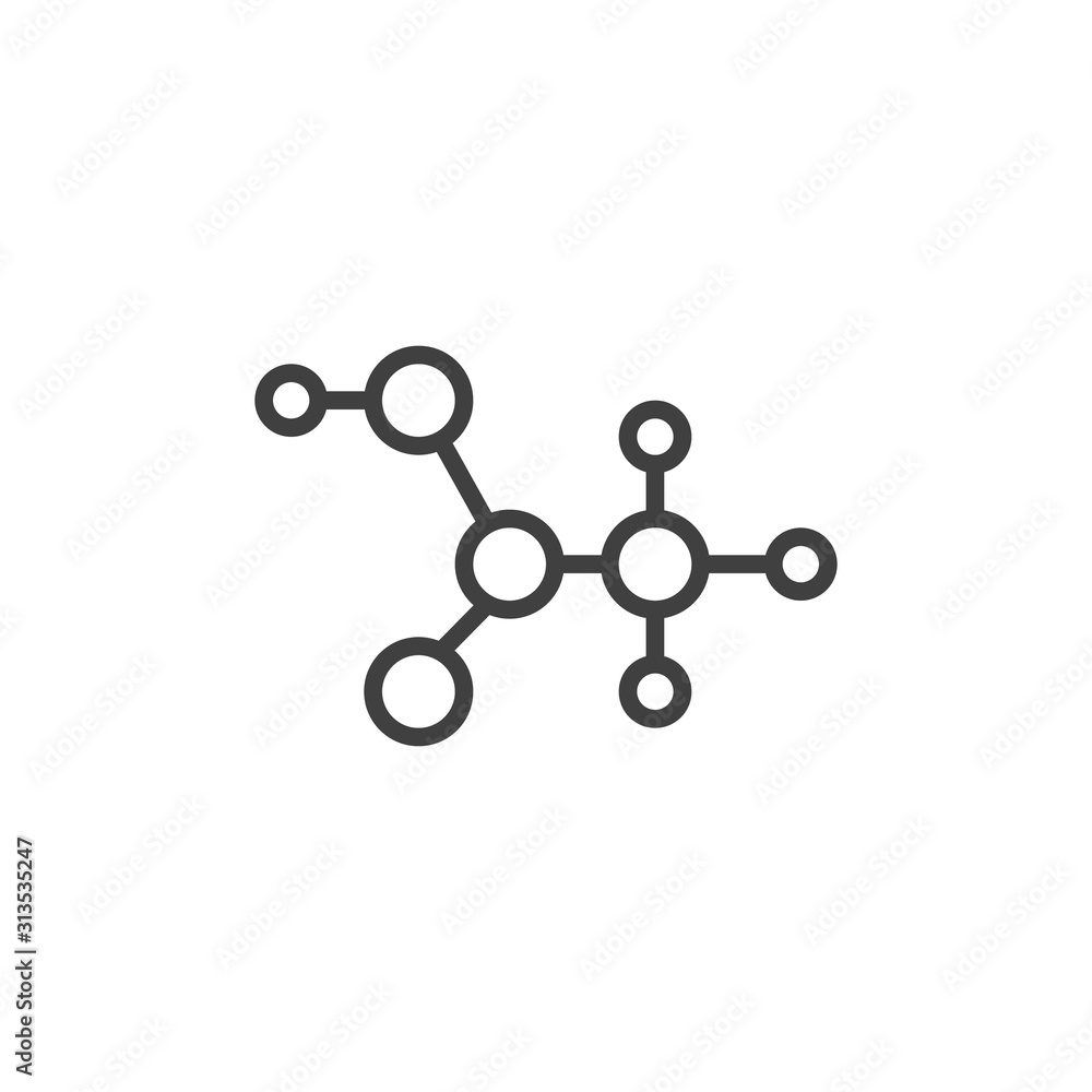 c2h4o2 molecular formula line icon. linear style sign for mobile ...