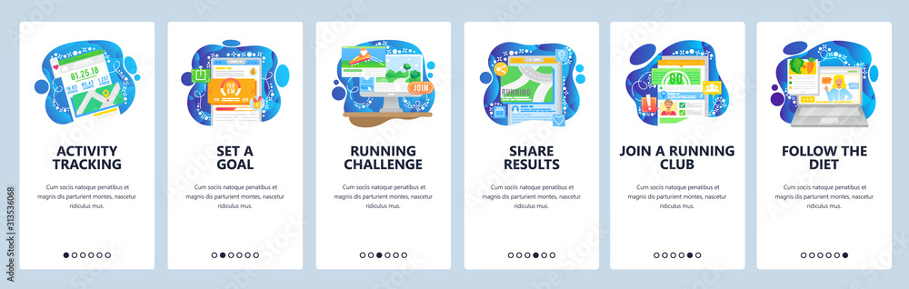 Sport activity tracket and fitness mobile app, set a gol and share ...