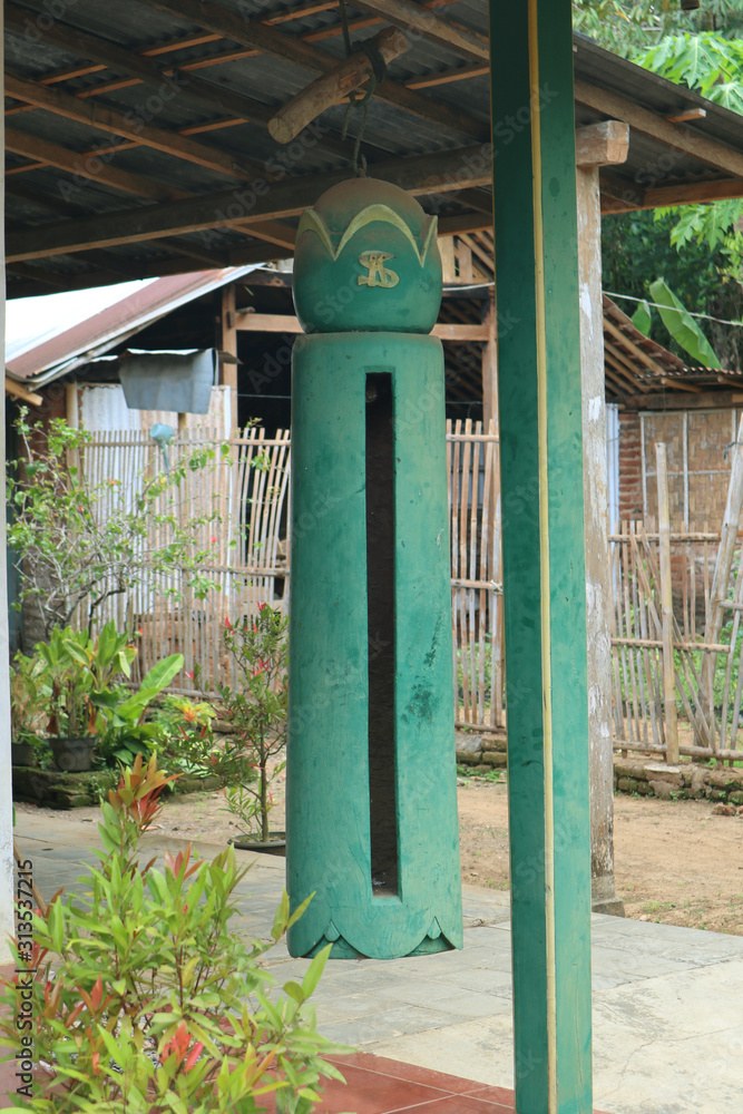 Kentongan or Jidor, traditional tools to give sign use for alarm sign ...